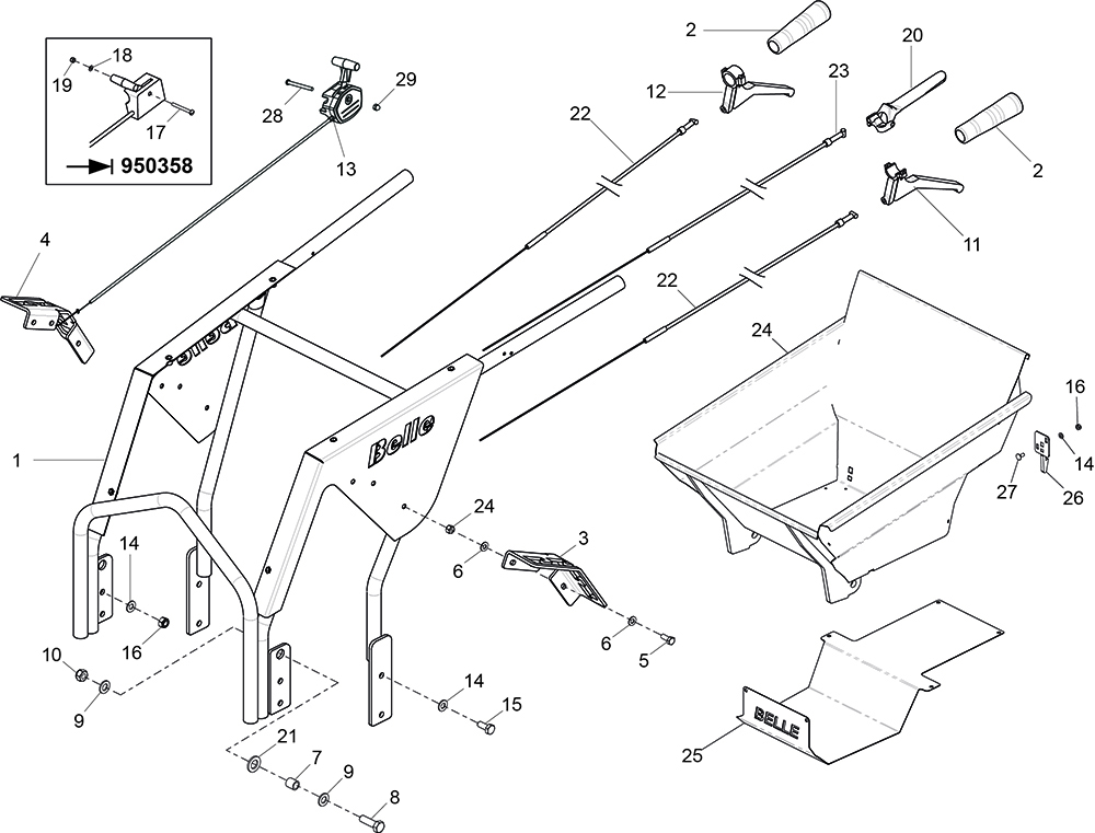Altrad Belle :: Belle Spare Parts : BMD 300 - Handle Assembly