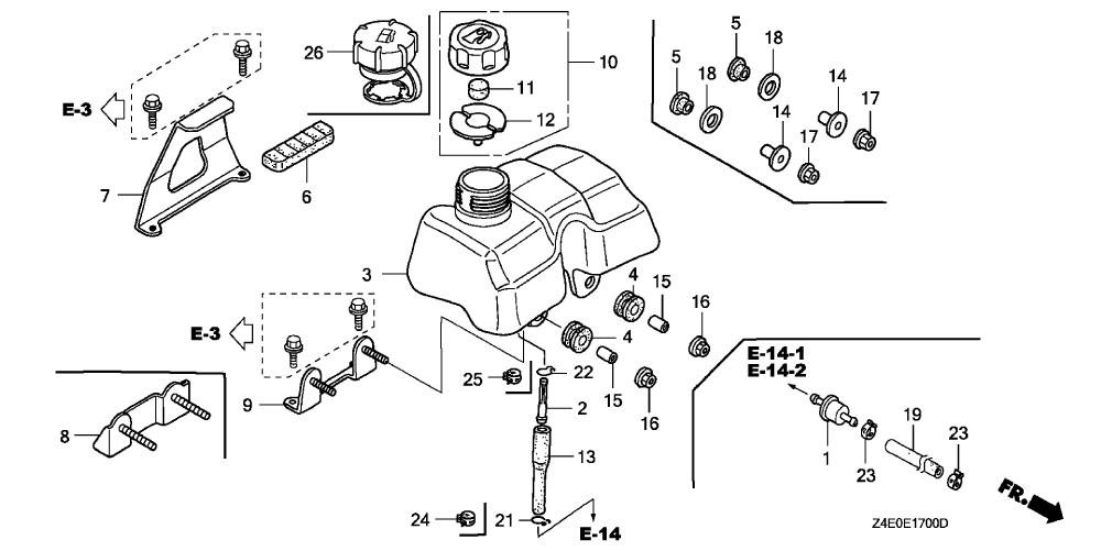 Altrad Belle :: Belle Spare Parts : Honda GX100 U QXB4 - Fuel Tank