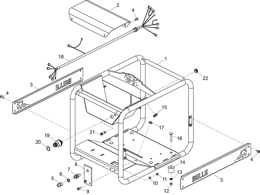 Altrad Belle :: Belle Spare Parts : BWX 15/250 - Frame Assembly